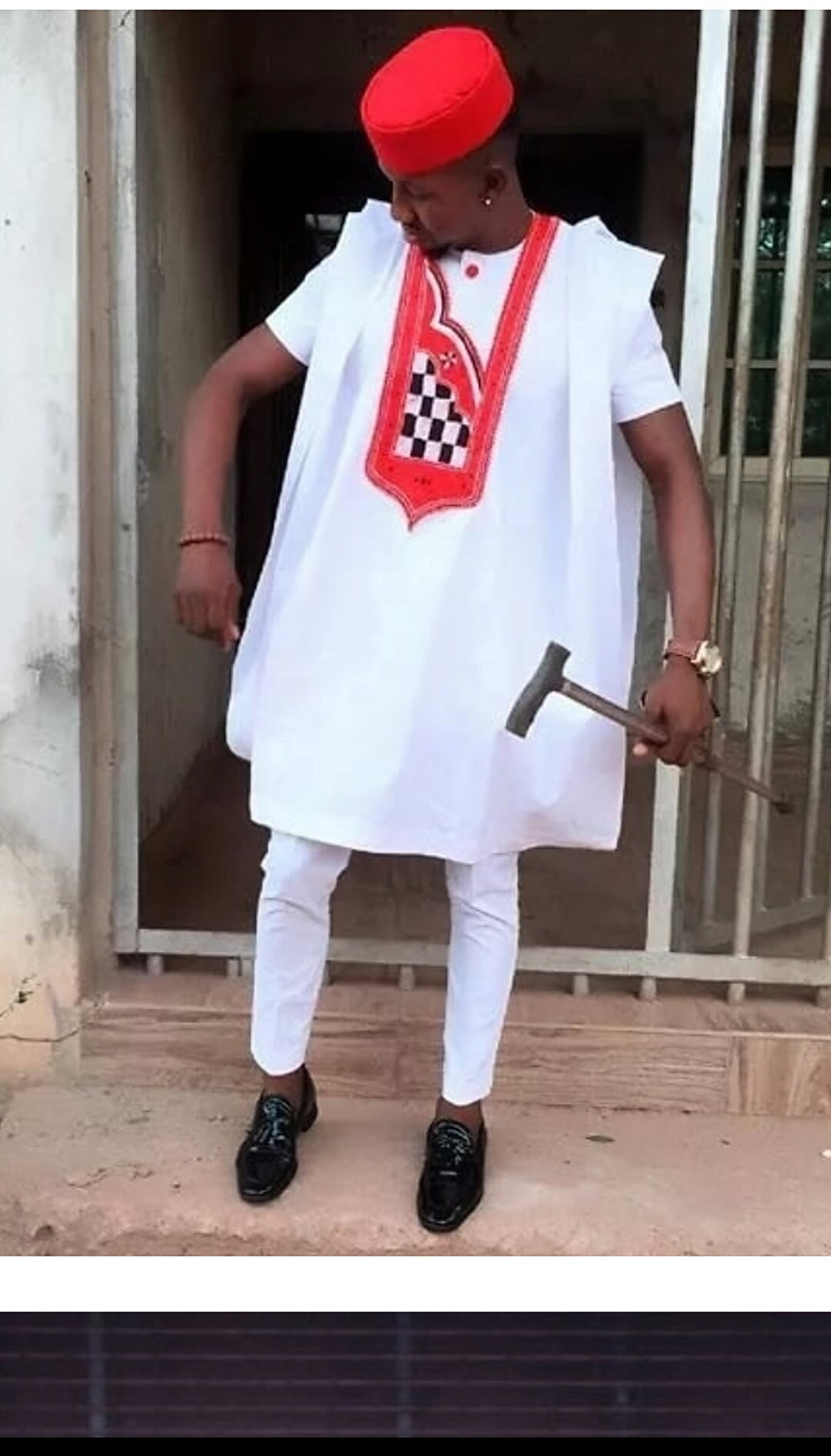 Men Africa Agbada With Black & Red Embroidery/african Mens Clothing ...