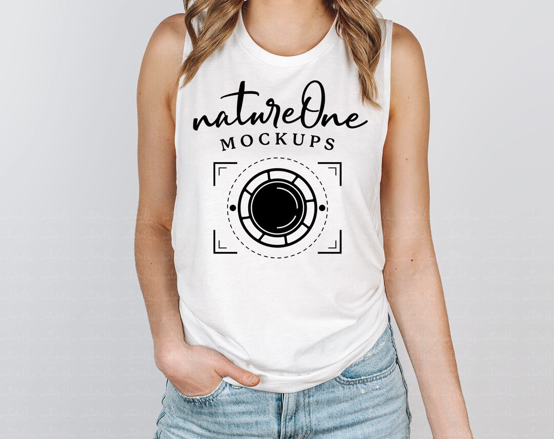 5013 White Next Level Muscle Tank Mockup, 5013 Model Mockup, White ...