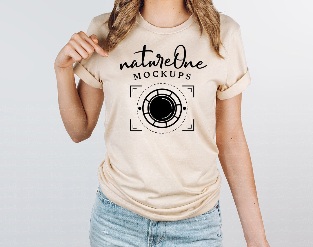 3001 Soft Cream Model Mockup Bella Canvas Mockup, Unisex Soft Cream T ...