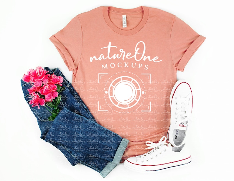 Bella Canvas 3001 Heather Sunset Mockup Simple Natural Unisex - Etsy