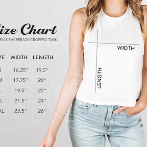 Bella Canvas 6682 Size Chart Mockup Cropped Racerback Tank Top Sizing ...