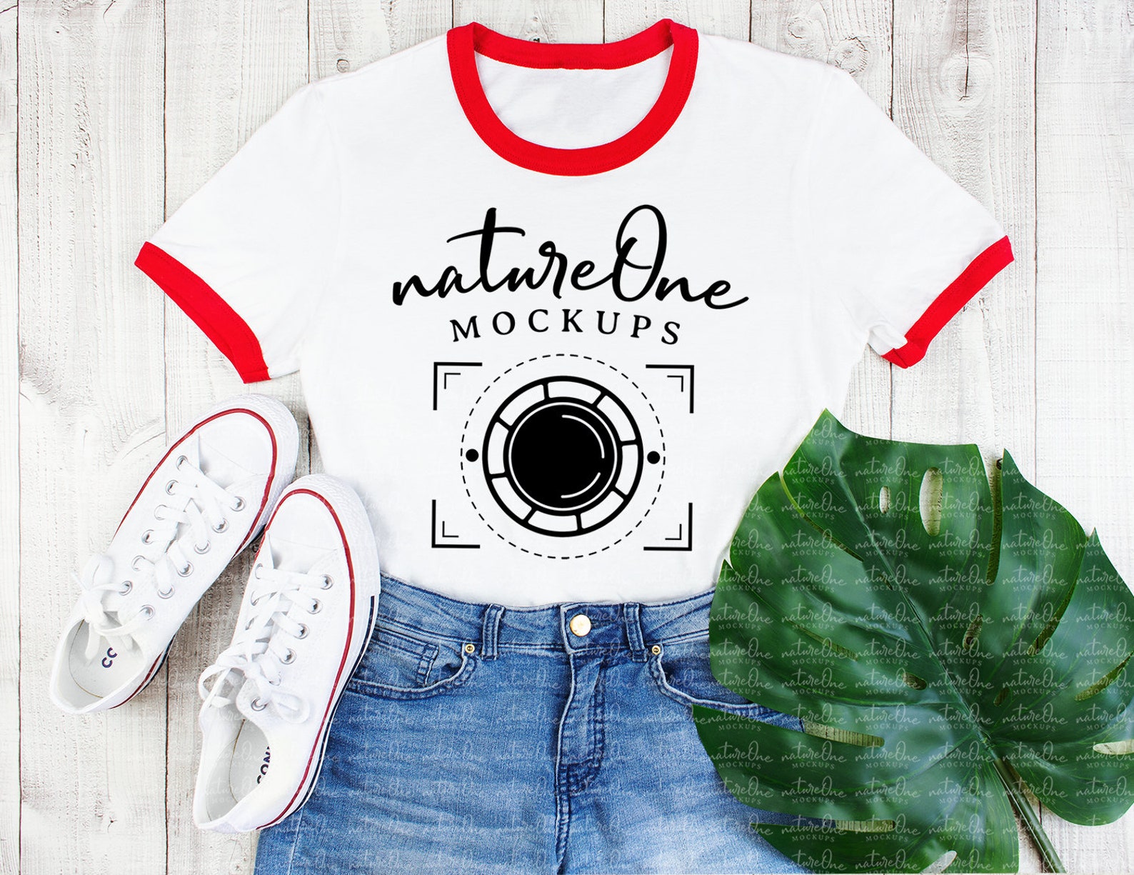 Ringer T-shirt Mock up Unisex Ringer Shirt White & Red - Etsy