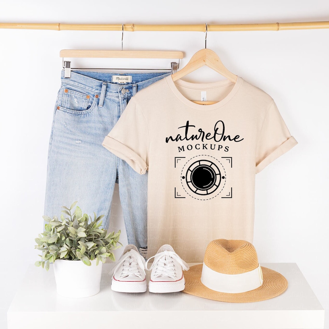 Bella Canvas 3001 Mockup 3001 Soft Cream Mockup Soft Cream T-shirt ...