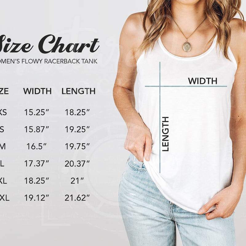 Tank Top Size Chart - Etsy