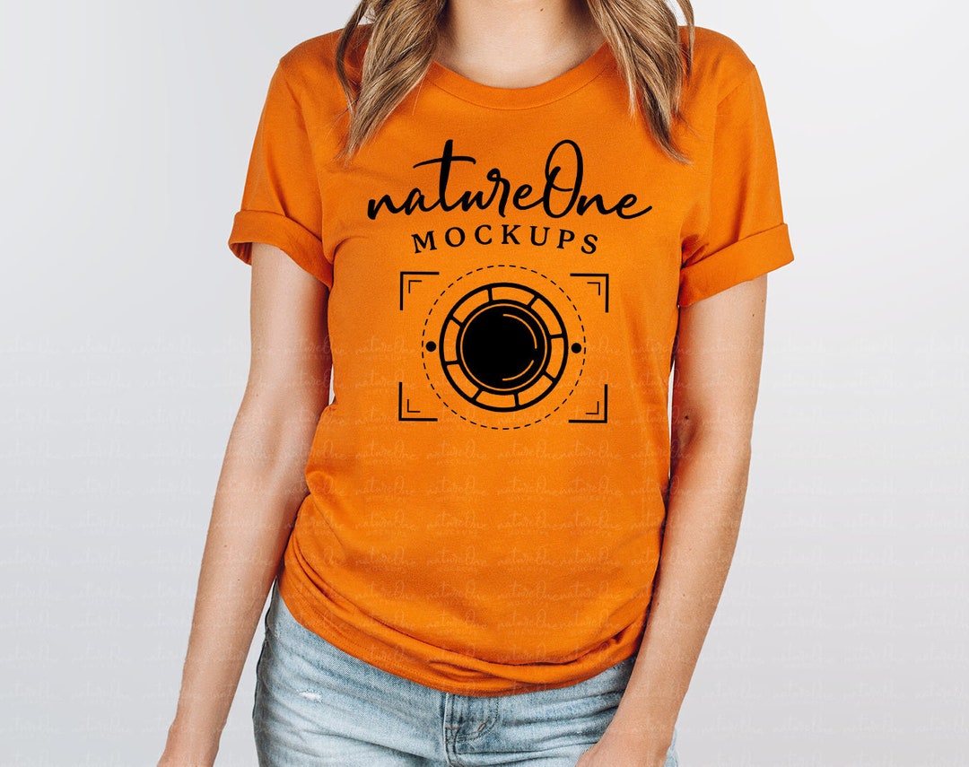 3001 Burnt Orange Model Mockup Bella Canvas Mockup, Unisex Burnt Orange ...