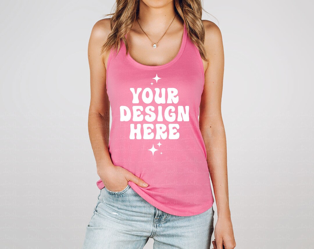 Next Level 1533 Hot Pink Mockup 1533 Pink Tank Top Mockup Womens ...