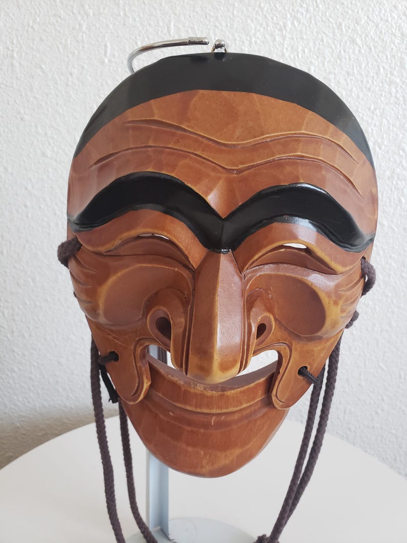Korean Traditional Insadong Hahoe Tal Hand Carved Wood Mask Wall Art ...