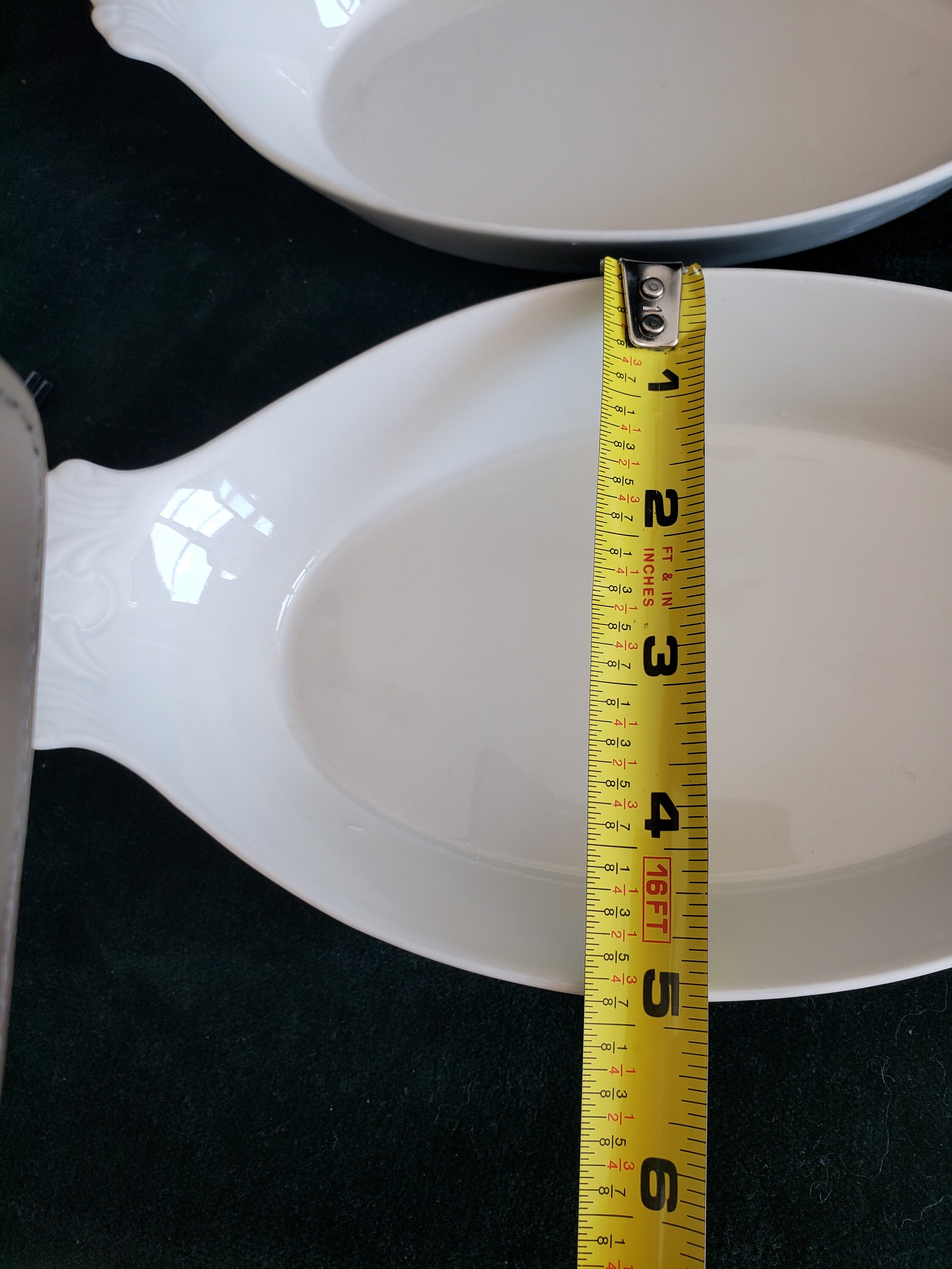 Antique R.L France 2 White Oval Heavy Porcelain Serving Dishes 650423 ...