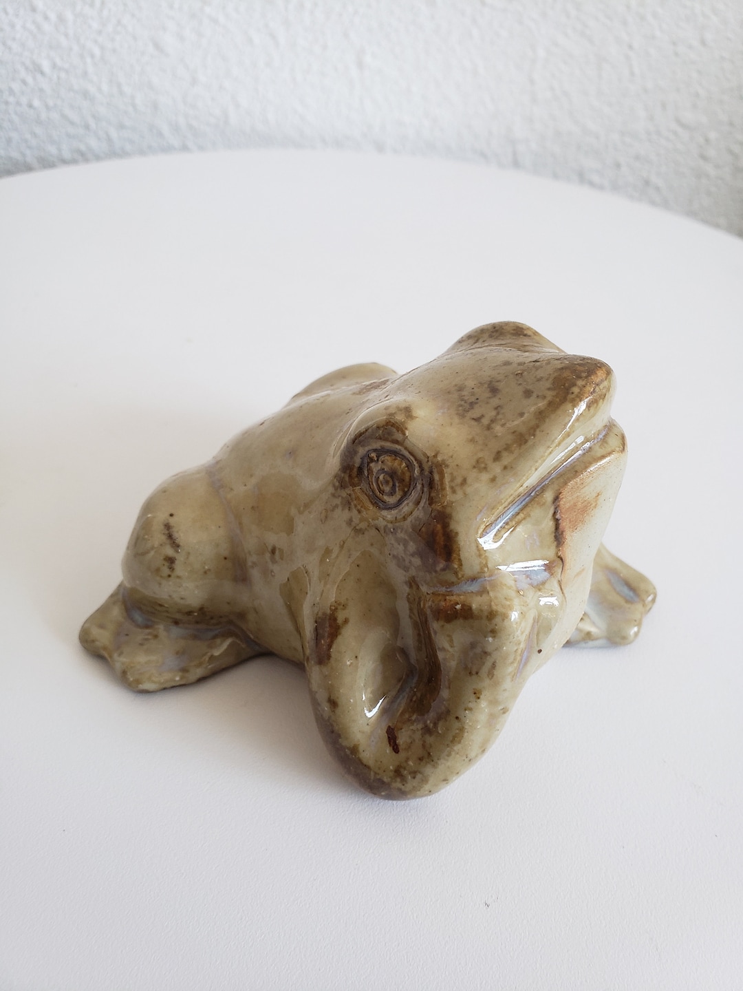 Vintage Clay Art Pottery Thinking Frog Toad Figurine - Etsy
