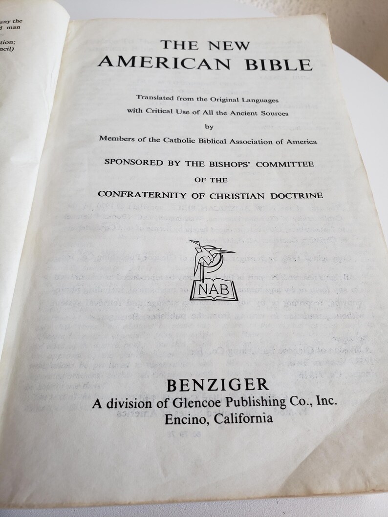 New American Bible Catholic 1970 Paper Back BENZIGER - Etsy