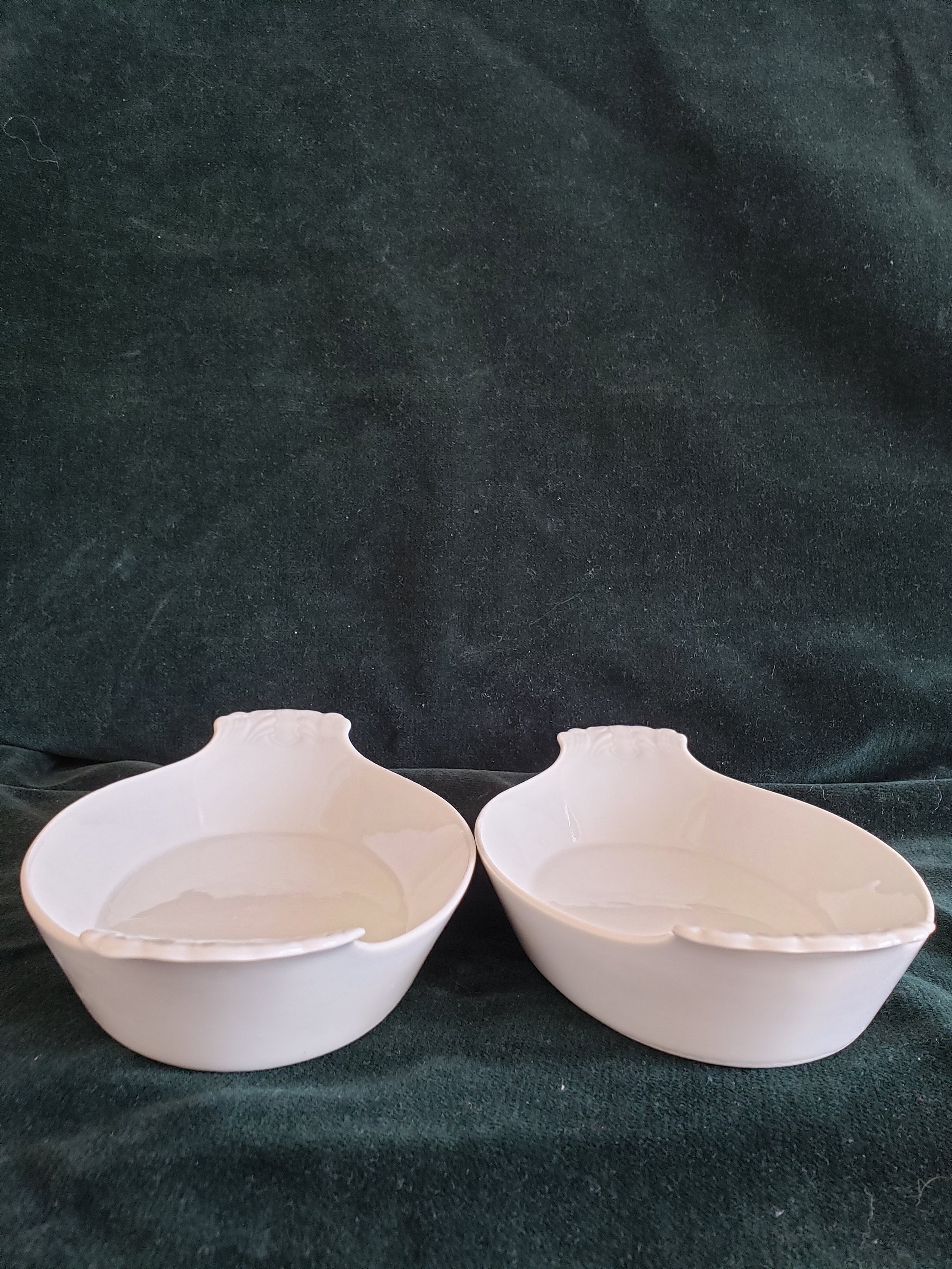 Antique R.L France 2 White Oval Heavy Porcelain Serving Dishes 650423 ...