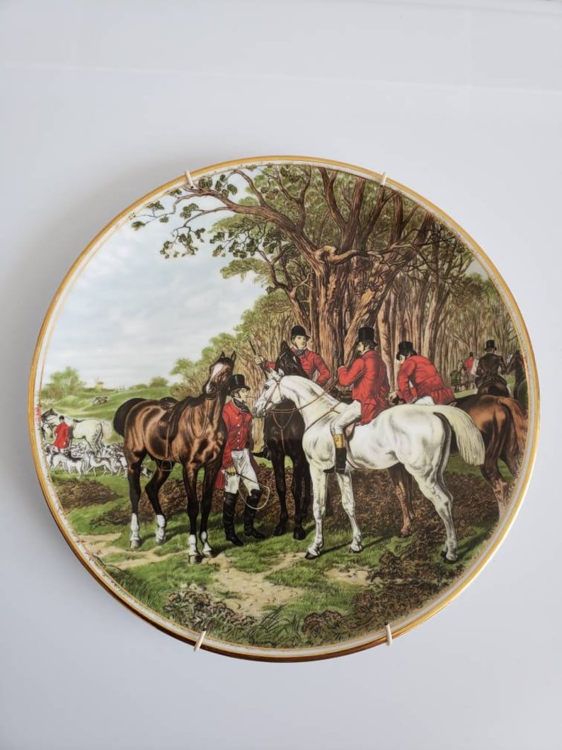 J.f.herring Sen. 1795-1865 the Famous Hunting Scene Edwardian Fine Bone ...