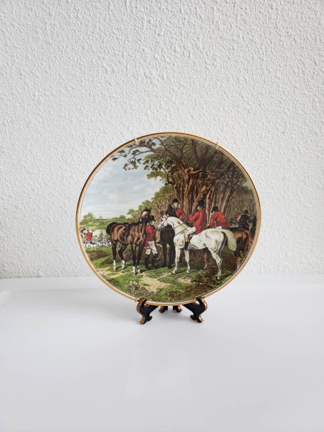 J.f.herring Sen. 1795-1865 the Famous Hunting Scene Edwardian Fine Bone ...