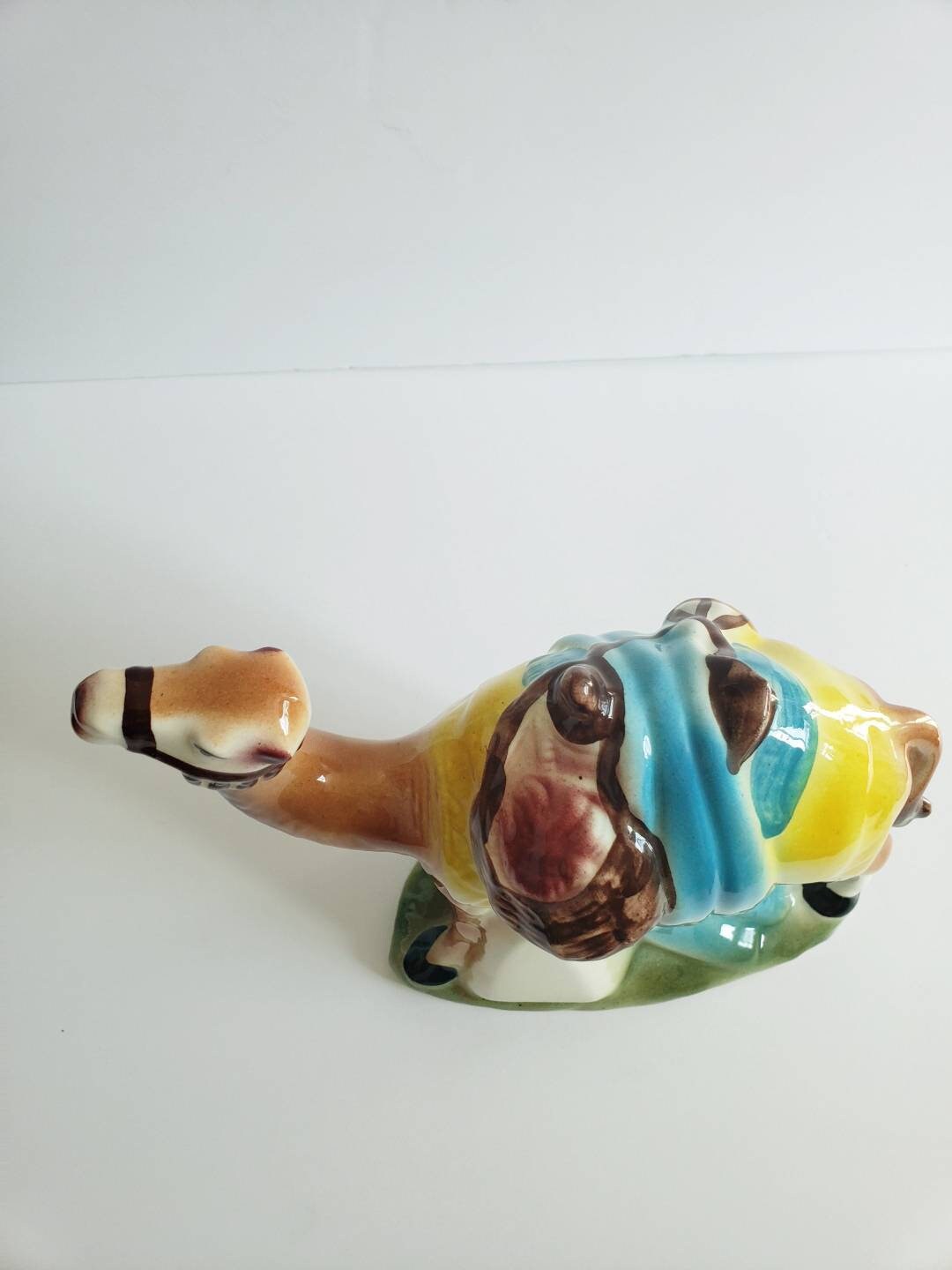 Ceramic Camel Figurine Statue Bright Colors 8 " - Etsy