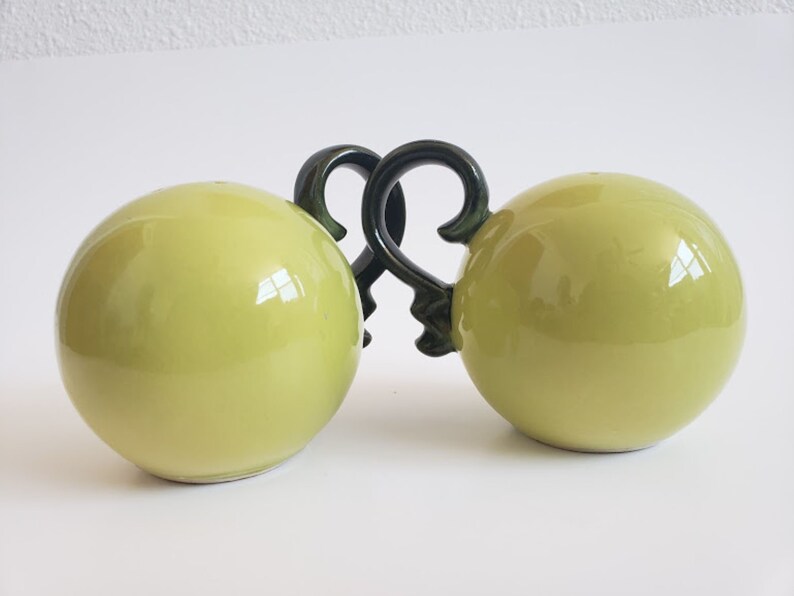 Large Apple Shape Ceramic Salt Pepper Shakers With Cork Stoppers - Etsy