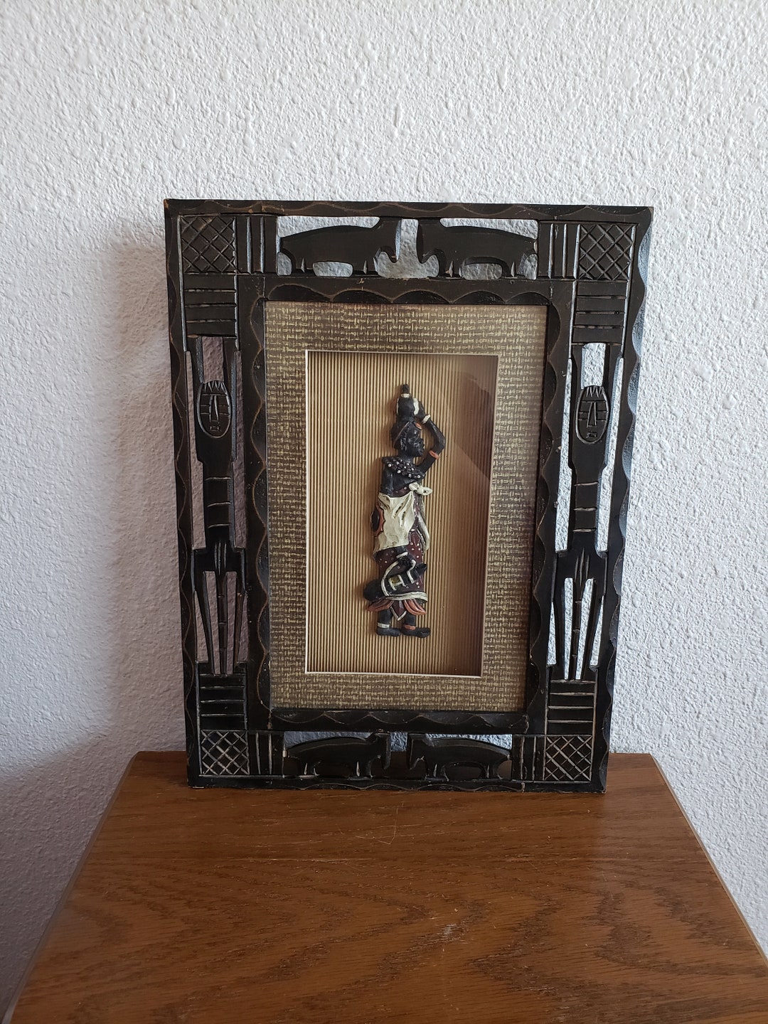 African Trible Women Shadow Box Display Collectible Handcarved Wooden ...
