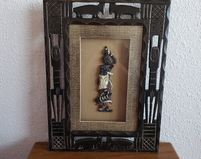 African Trible Women Shadow Box Display Collectible Handcarved Wooden ...