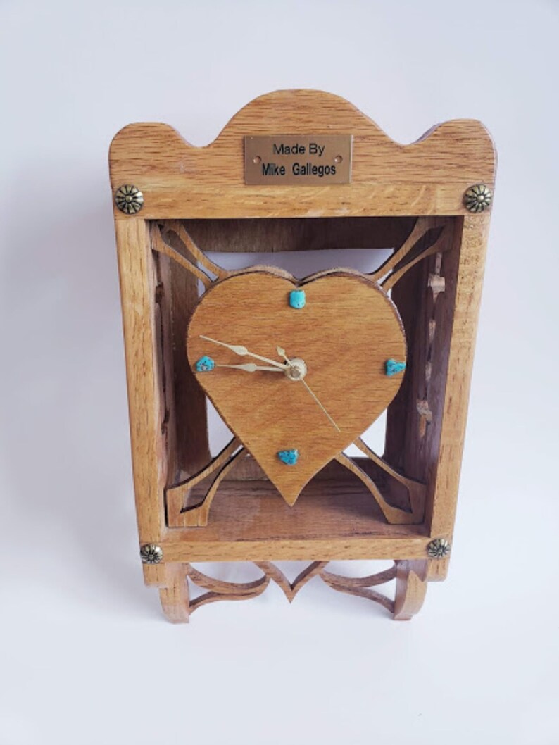 Hand Made Wooden Hand Carved Wall Clocks Decorated With Turquoise Gold ...