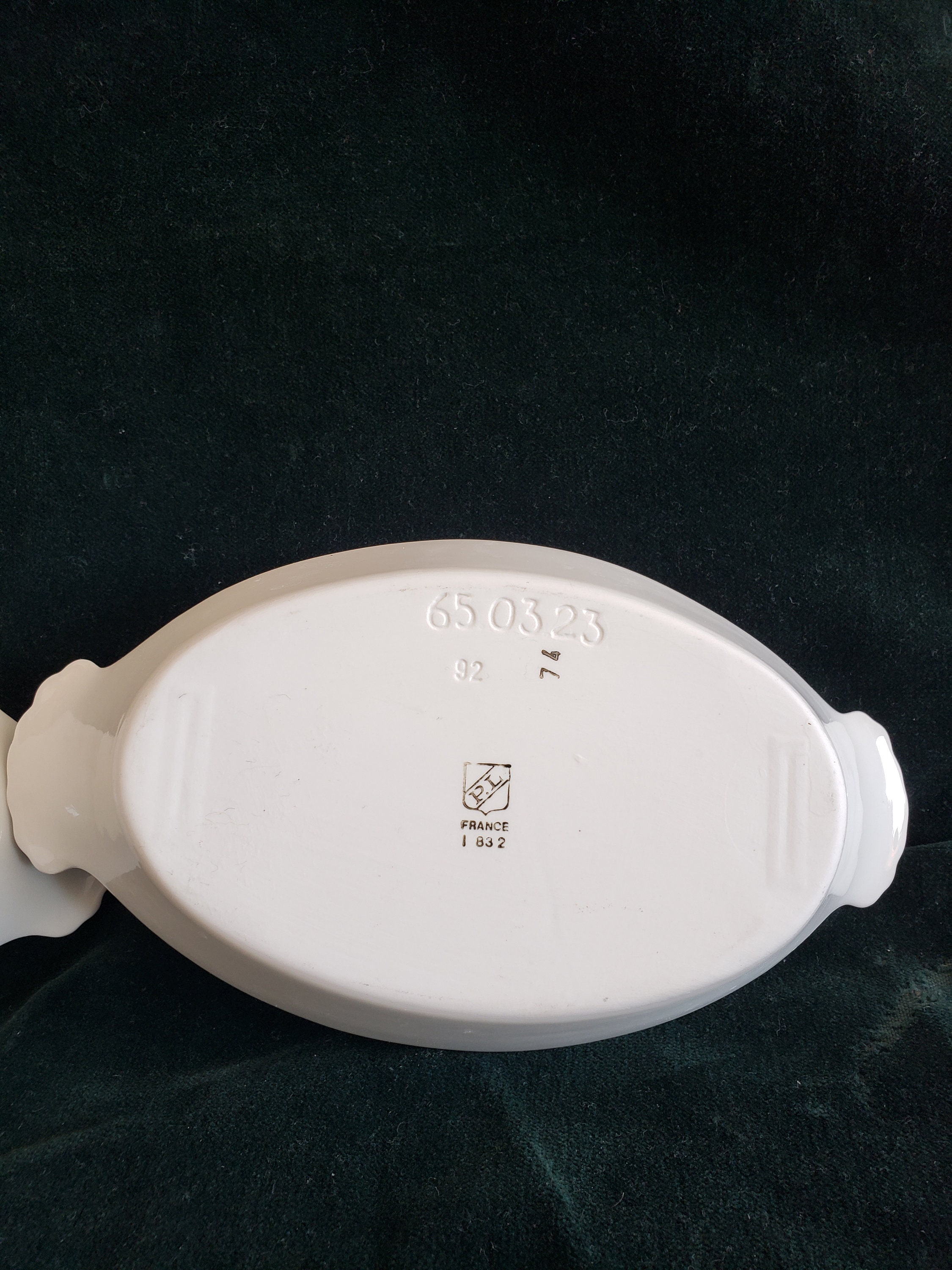 Antique R.L France 2 White Oval Heavy Porcelain Serving Dishes 650423 ...