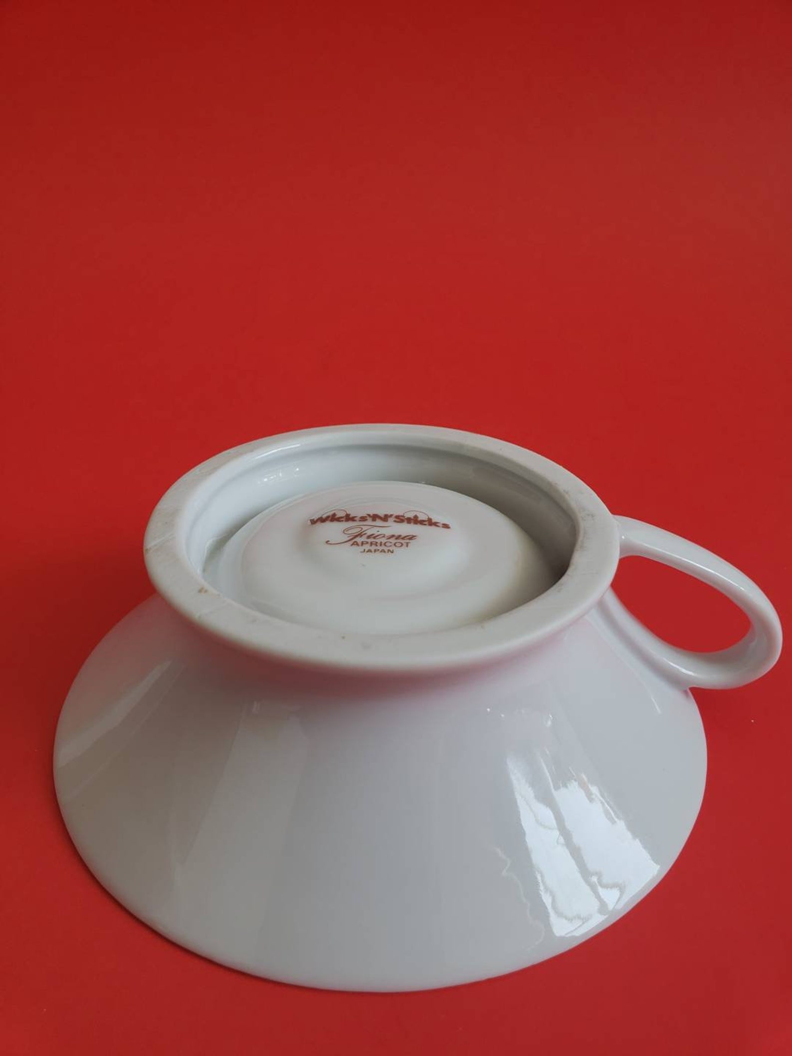 Wicks 'N' Sticks Porcelain Candle Finger Grip Holder Fiona Appricot ...