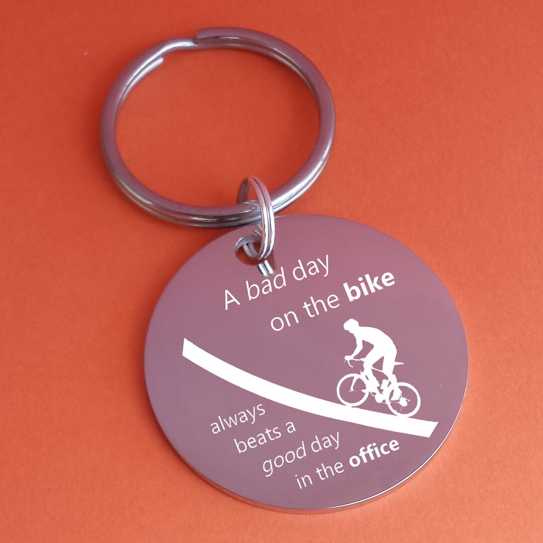 Personalized Cyclist Keychain - Engraved Keepsakes - Cycling Gift ...