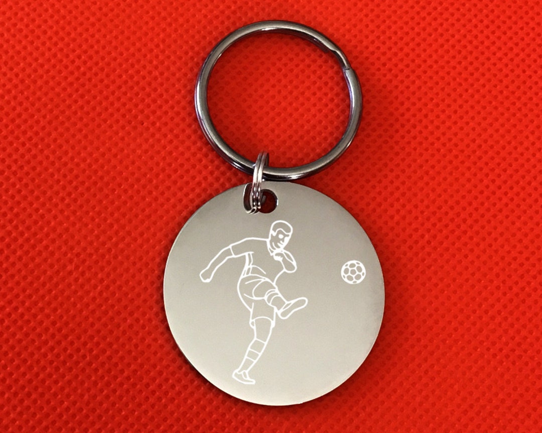 Personalized Soccer Player Keychain - Engraved Keepsakes - Soccer Gift ...