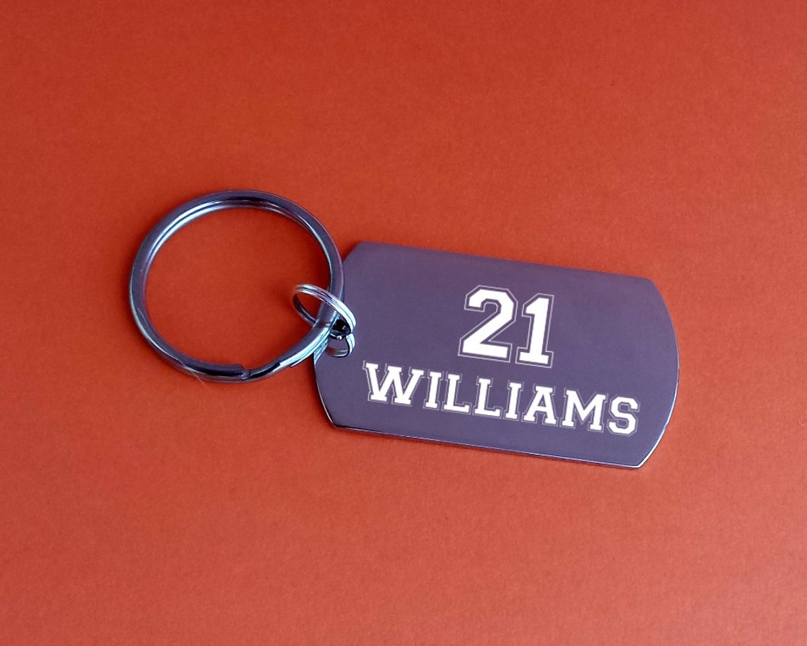 Personalized Hockey Goalie Keychain - Engraved Stainless Steel Keepsake ...