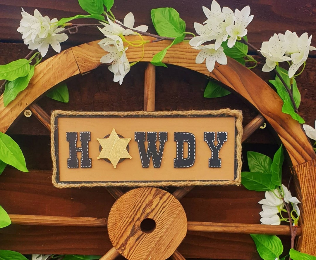 Country and Western Howdy Cowboy Sign - Etsy