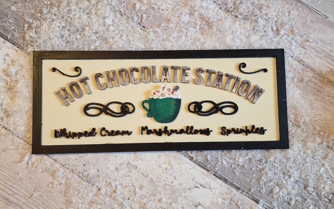 Hot Chocolate Station Wooden Sign - Etsy