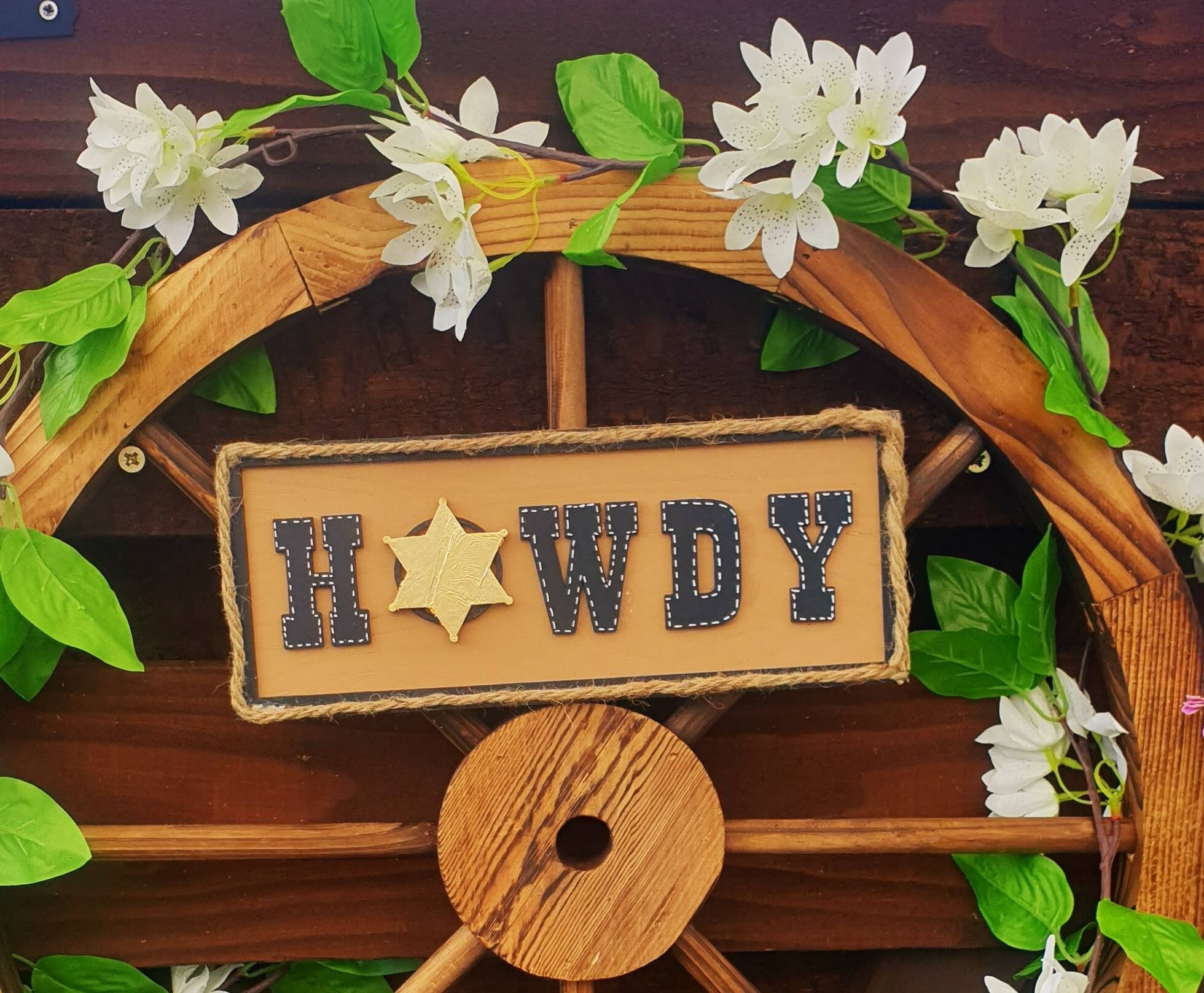 Country and Western Howdy Cowboy Sign - Etsy