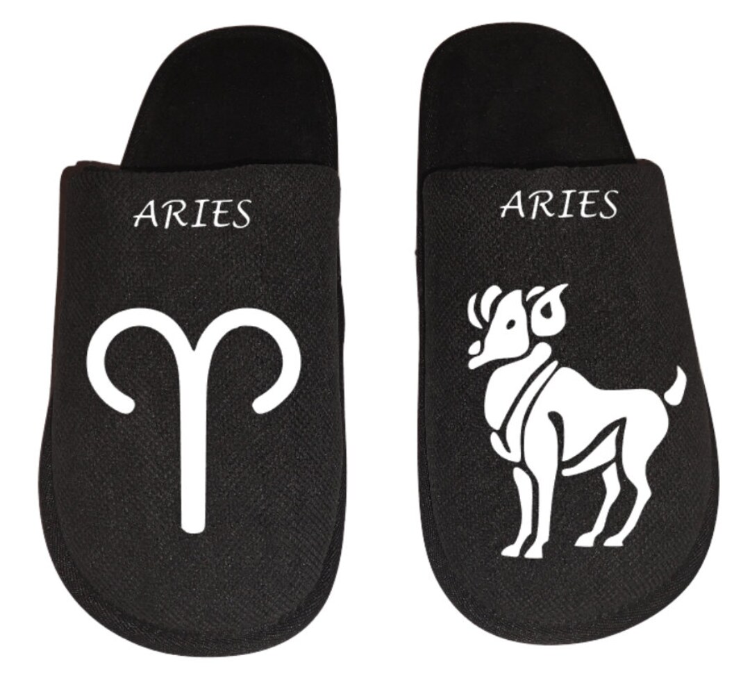 Aries Zodiac Sign Astrology Horoscope Men's Slippers / House Shoes ...