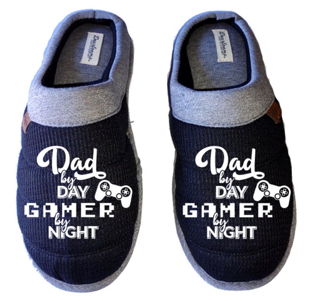 Dearfoams Men's Slippers: Gamer Dad House Shoes - Etsy