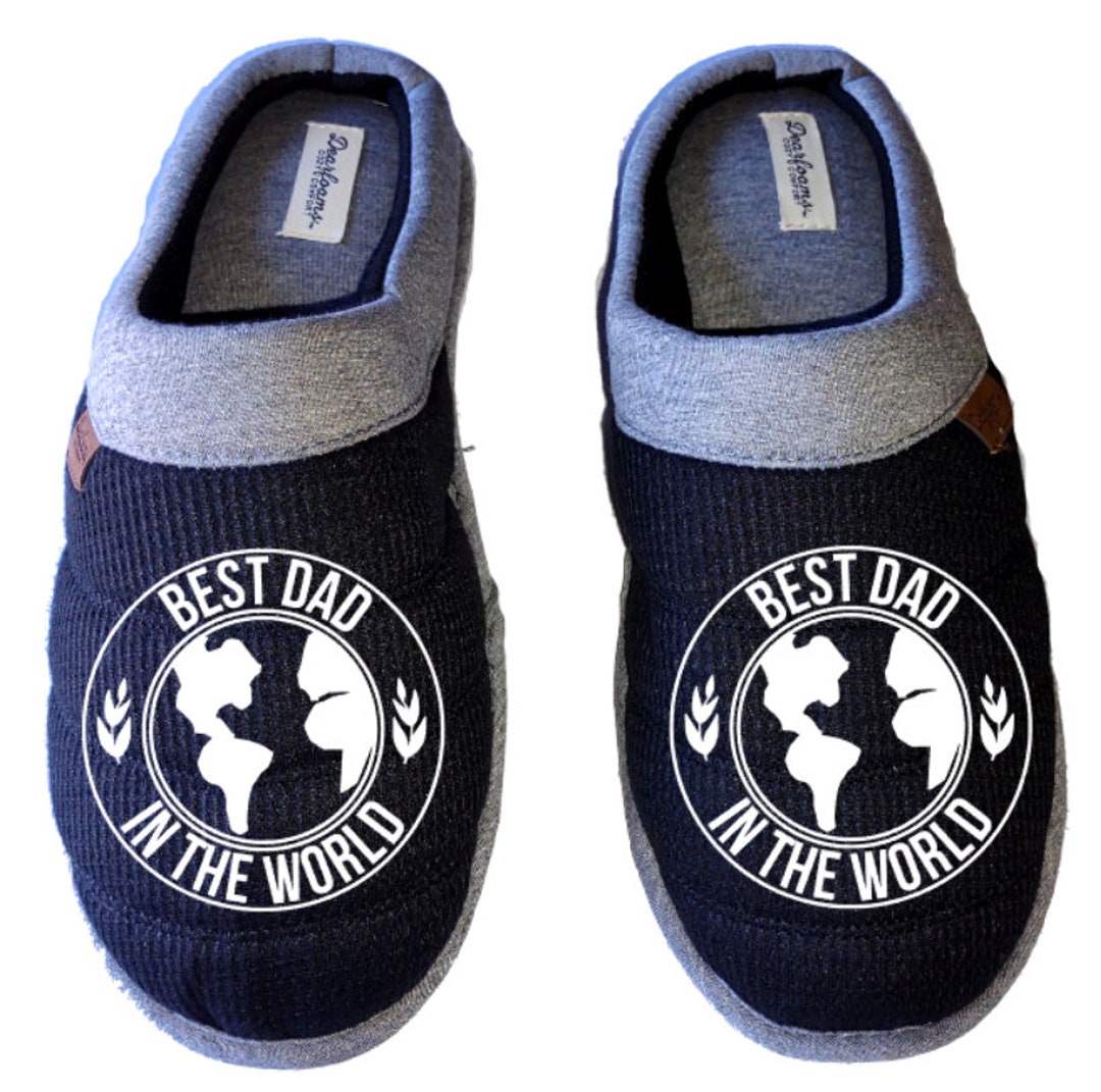 Best Dad in the World DF by DEARFOAMS Men's Slippers / House Shoes ...