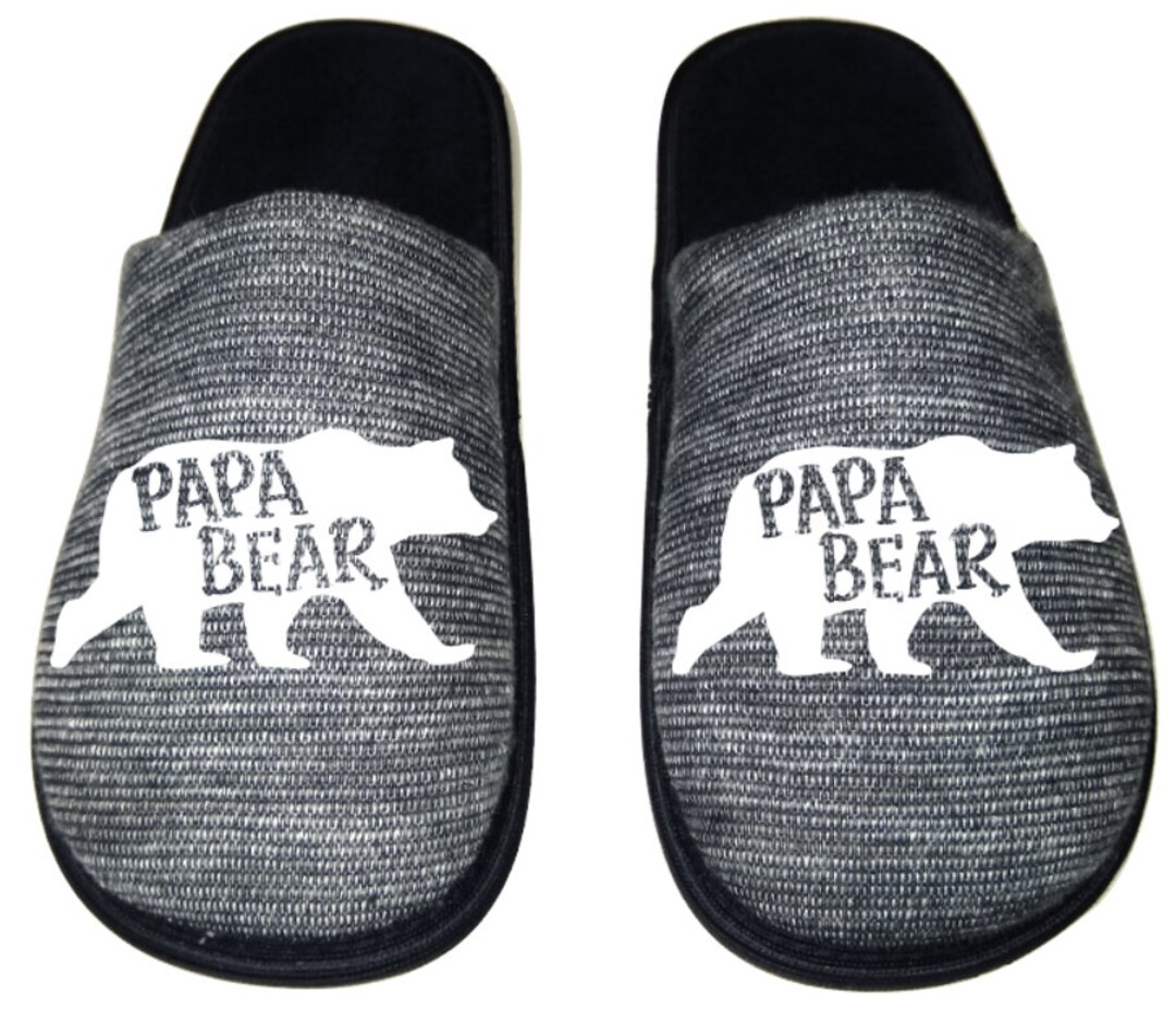Papa Bear Men's Slippers / House Shoes Slides Dad Fathers - Etsy