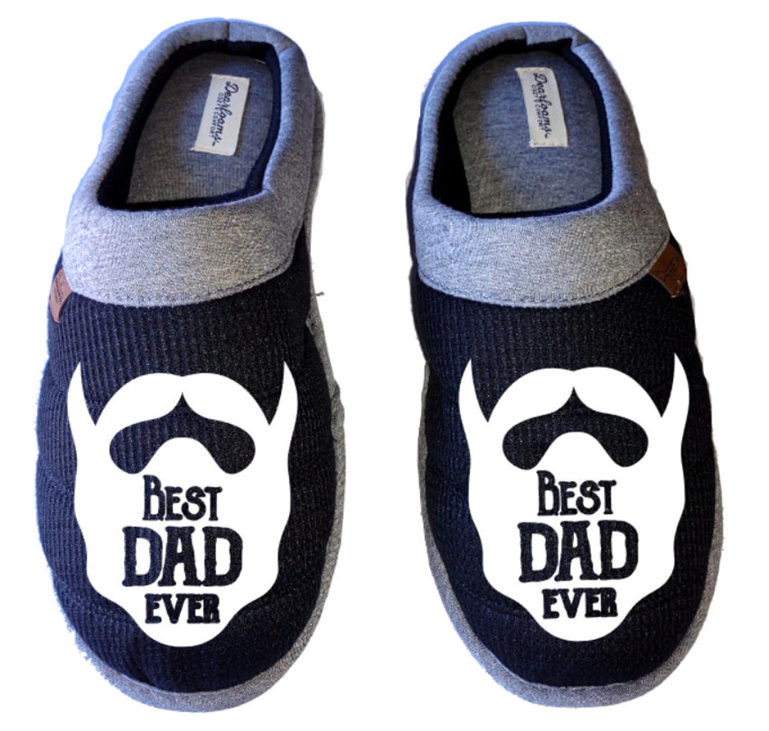 Best Dad Ever Beard DF by DEARFOAMS Men's Slippers / House Shoes Slides ...