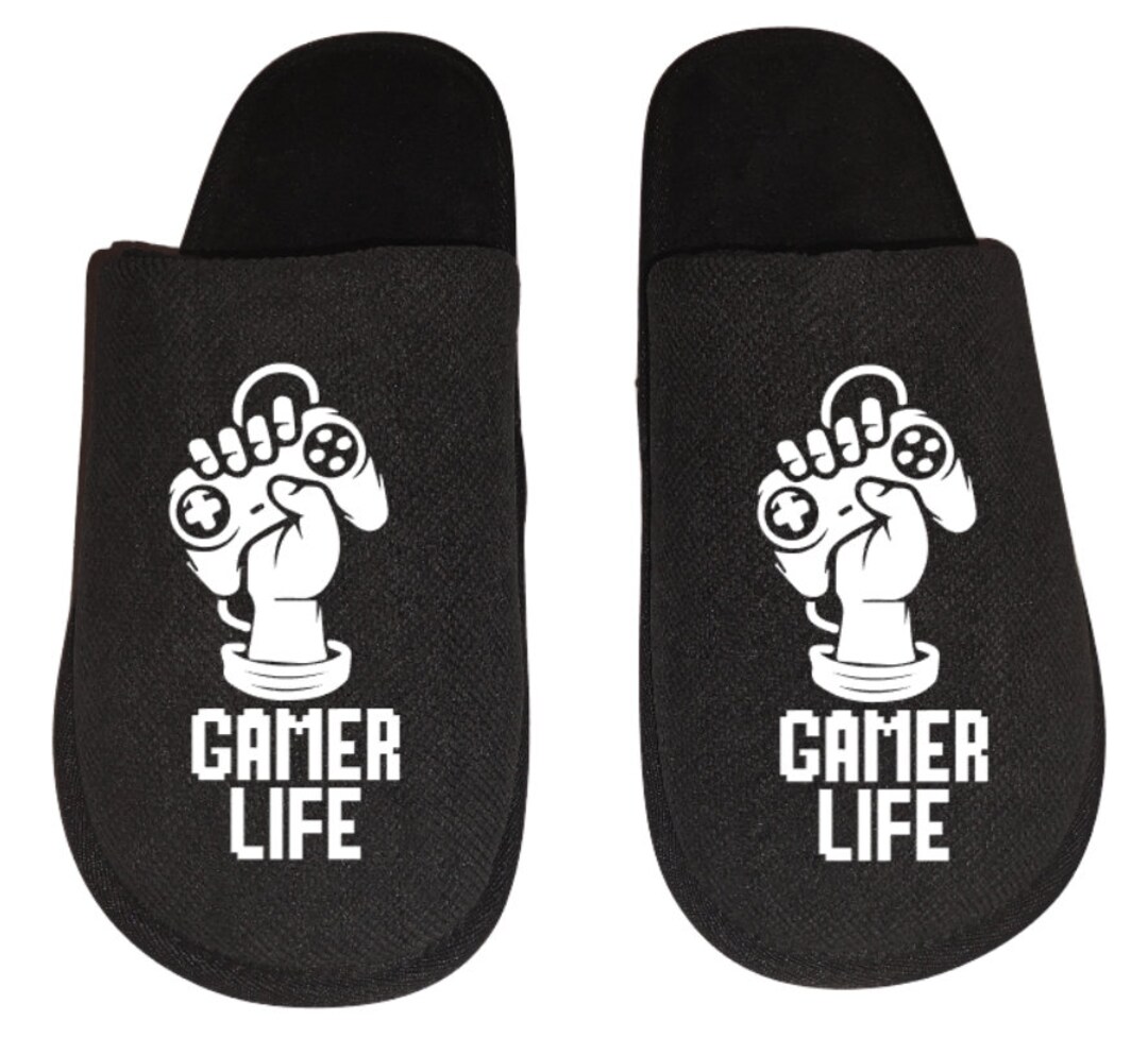 Gamer Life Vintage Video Game Over Menu Gamer Men's Slippers / House ...