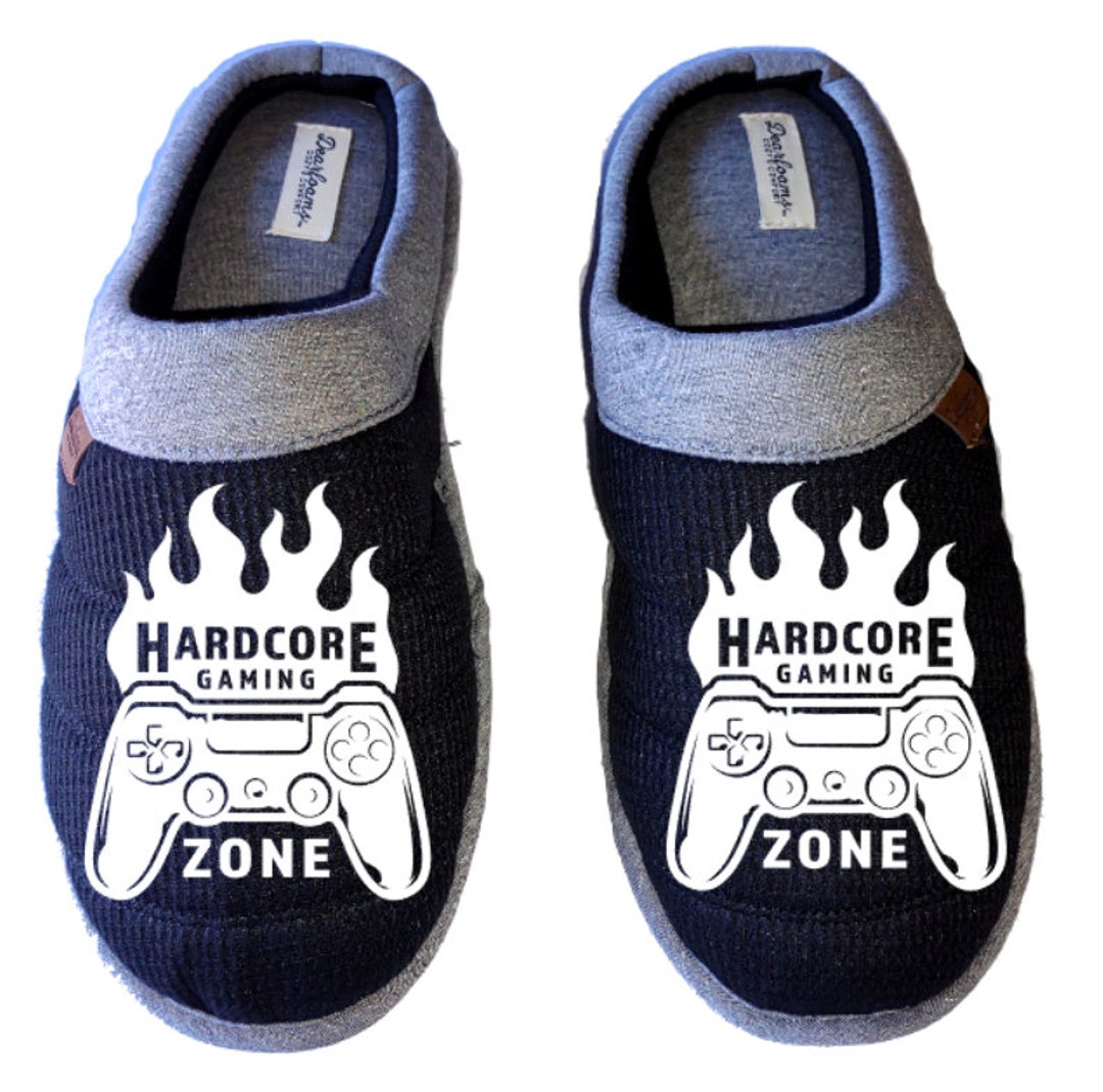 Men's Hardcore Gamer Slippers: Vintage Video Game Slides - Etsy