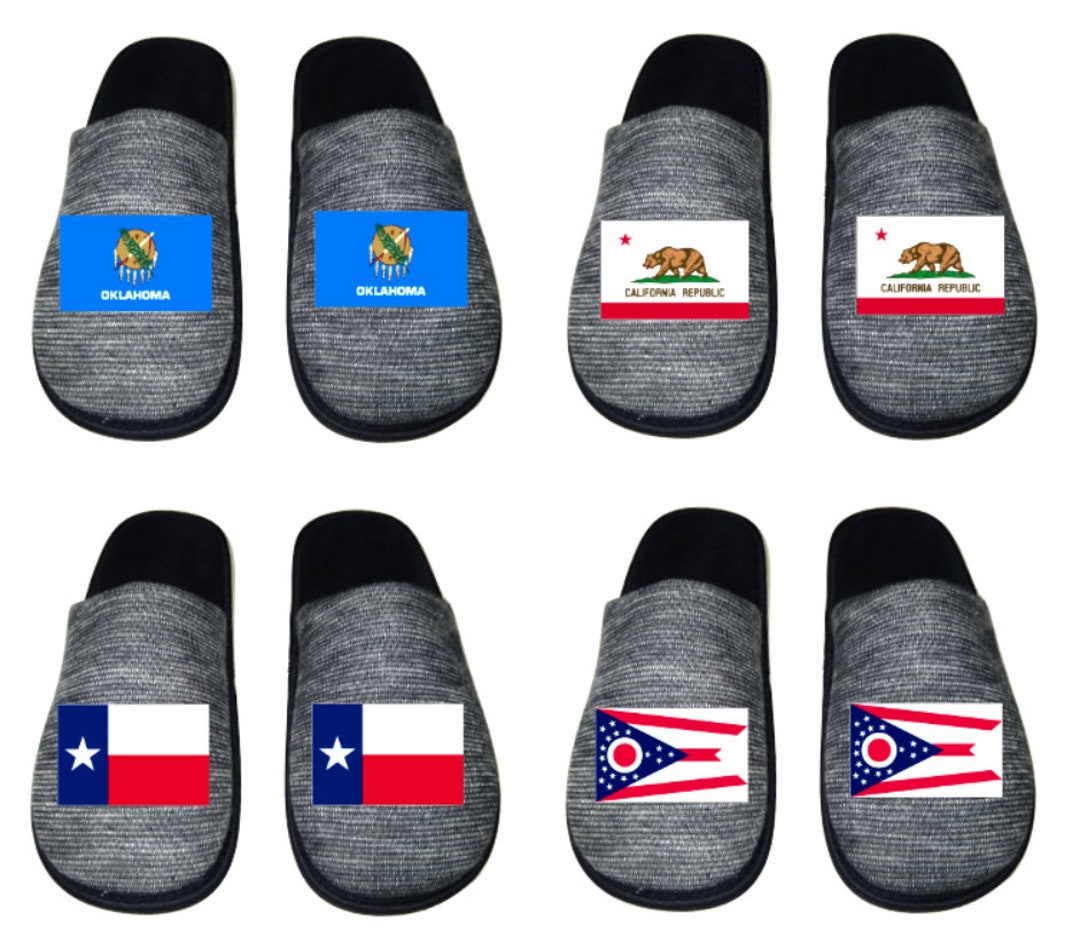 USA State Flag Men's Slippers / House Shoes Slides Gift - Etsy