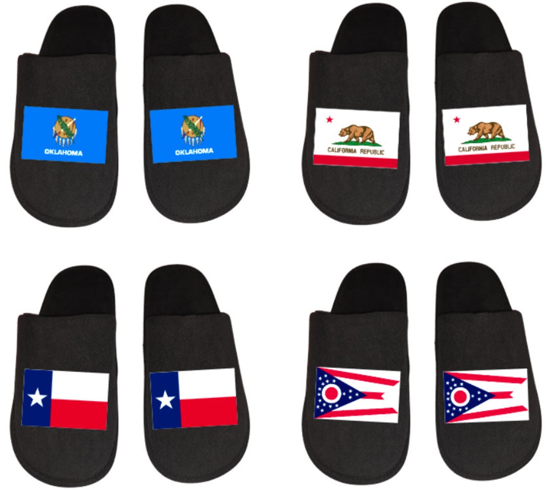 USA State Flag Men's Slippers / House Shoes Slides Gift Flags ALL 50 ...