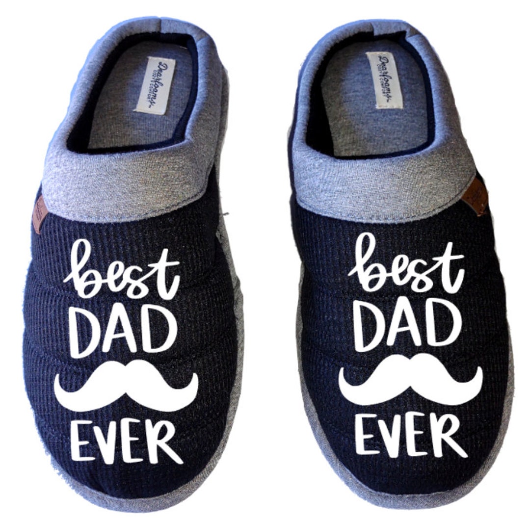 Best DAD Ever DF by DEARFOAMS Men's Slippers / House Shoes Slides Dad ...