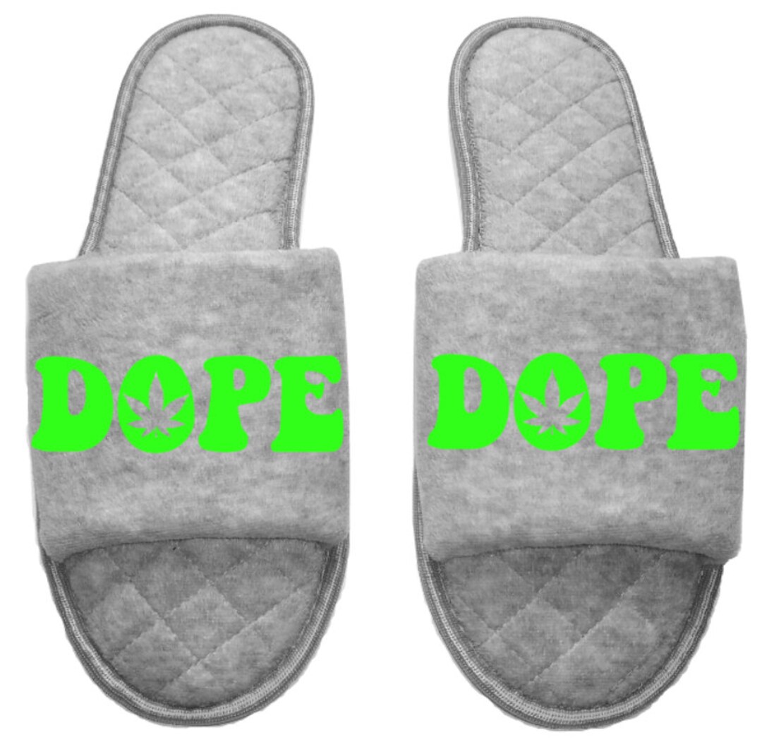 Dope Marijuana Mmj Medicinal Weed Mary Jane Women's Open Toe Slippers ...