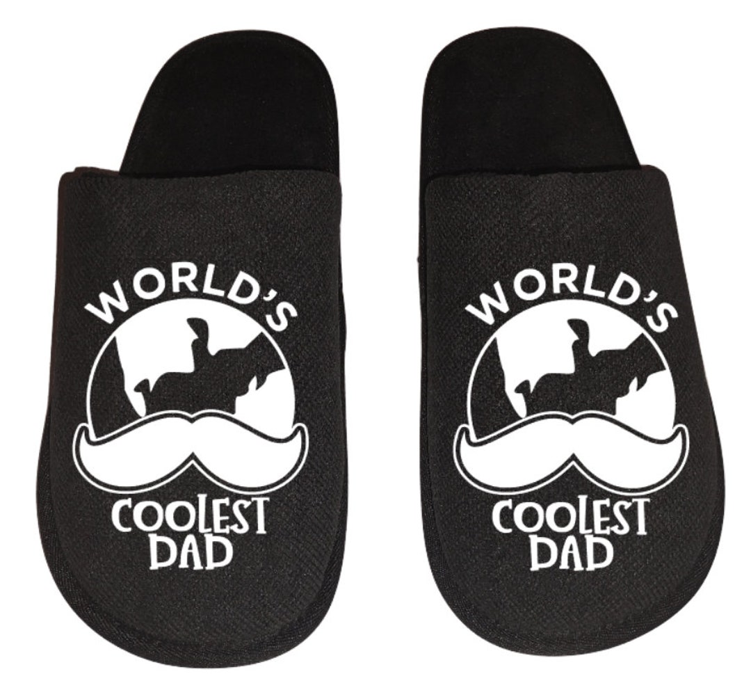 World's Coolest Dad Men's Slippers / House Shoes Slides Dad Fathers Day ...