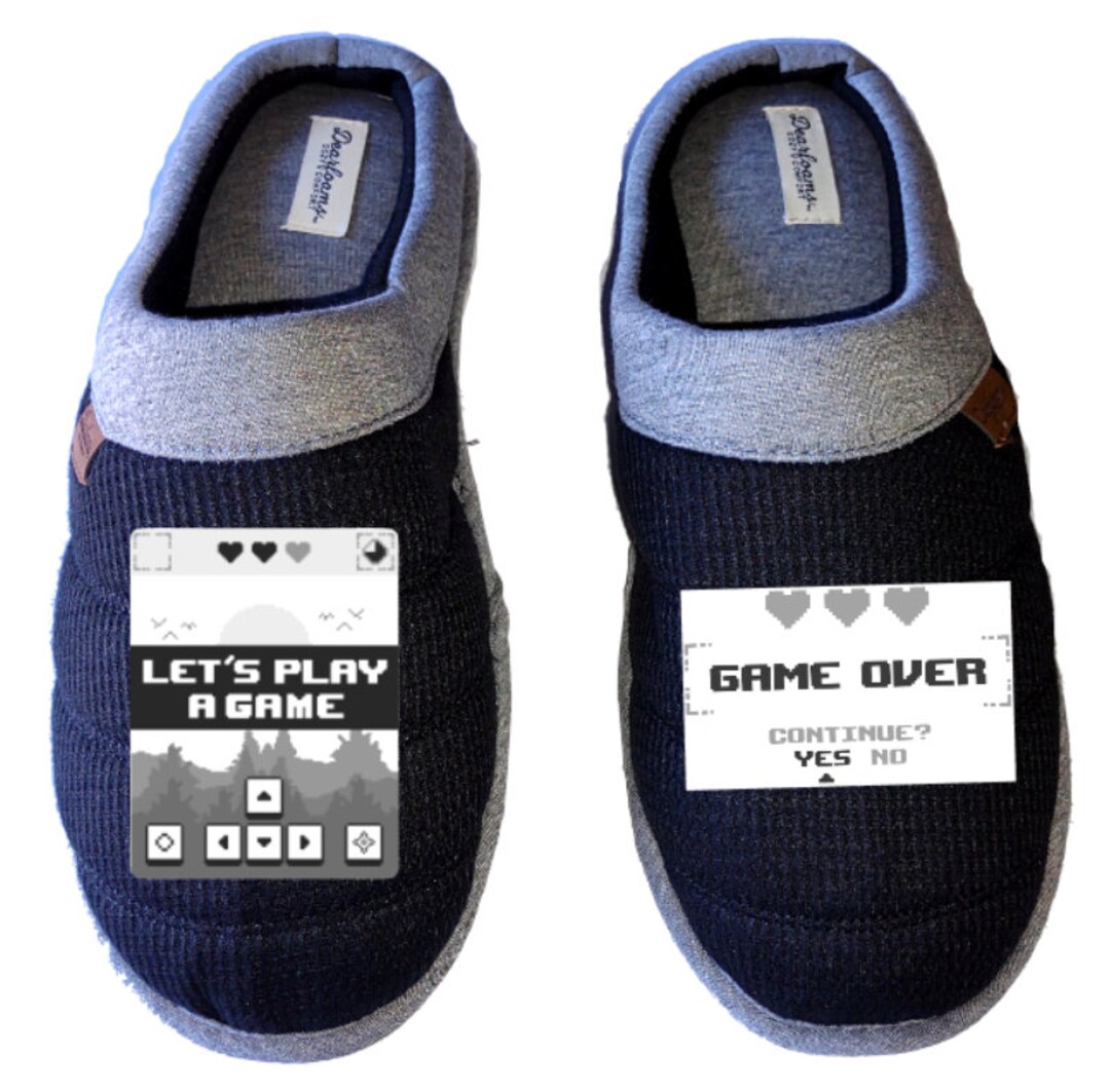 Vintage Video Game Slippers, DEARFOAMS Gamer House Shoes - Etsy