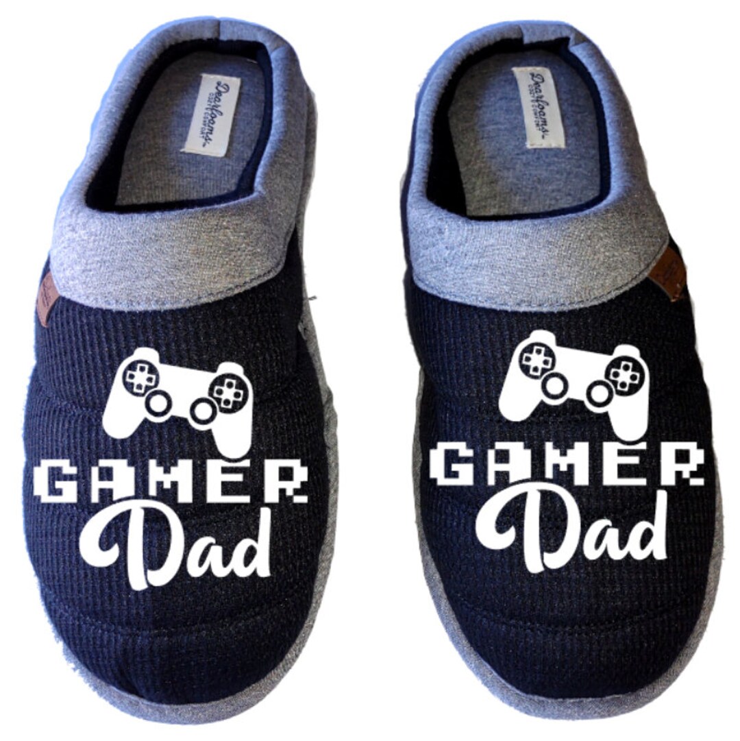 Gamer Dad Slippers, Vintage Video Game House Shoes Slides - Etsy