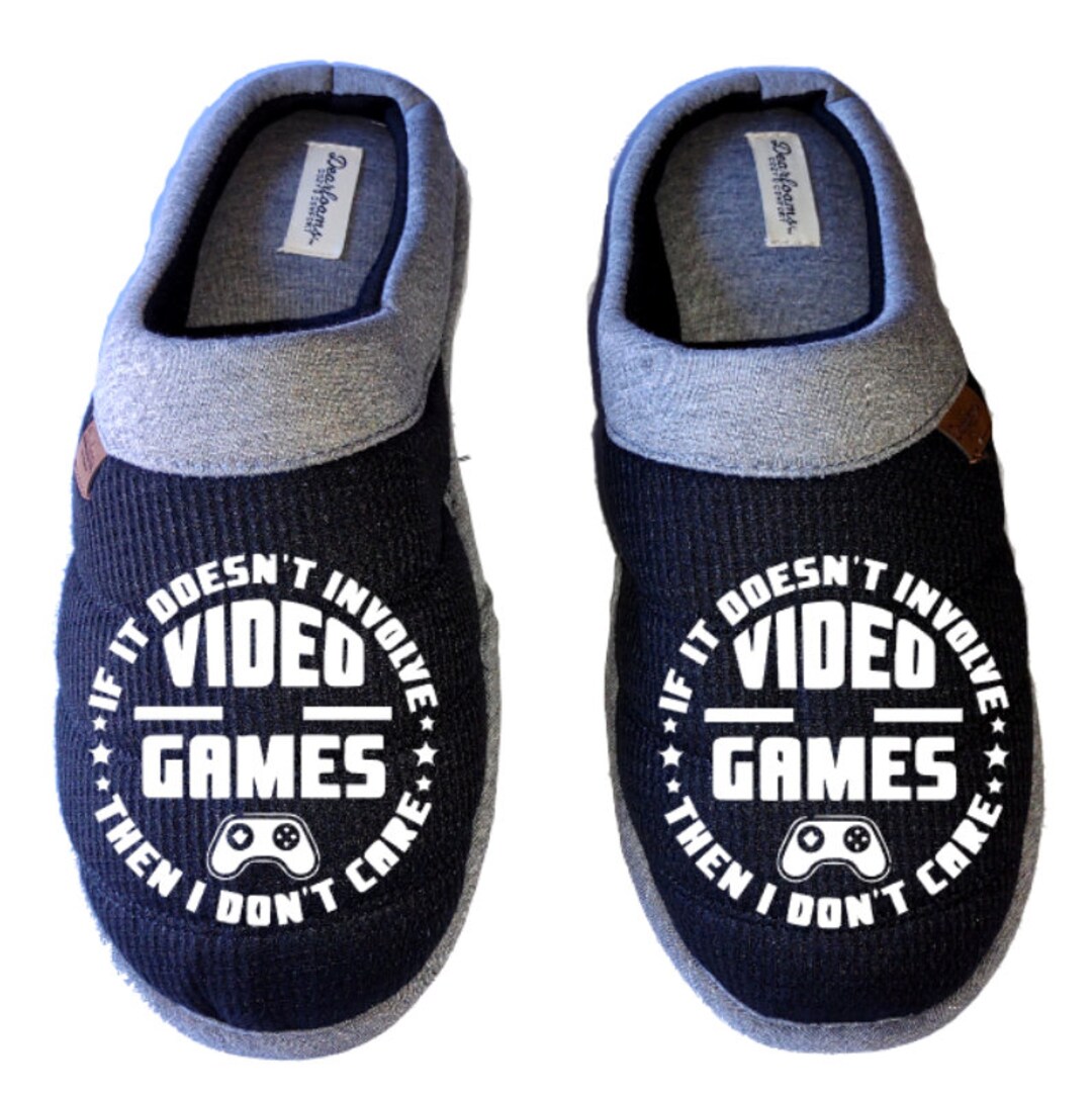 Gamer Slippers: Vintage Video Game Dearfoams, Men's House Shoes - Etsy