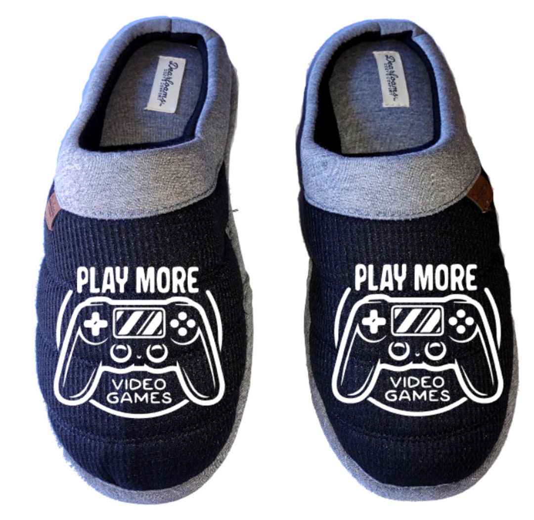 Gamer Slippers: Play More Video Games, Men's House Shoes - Etsy