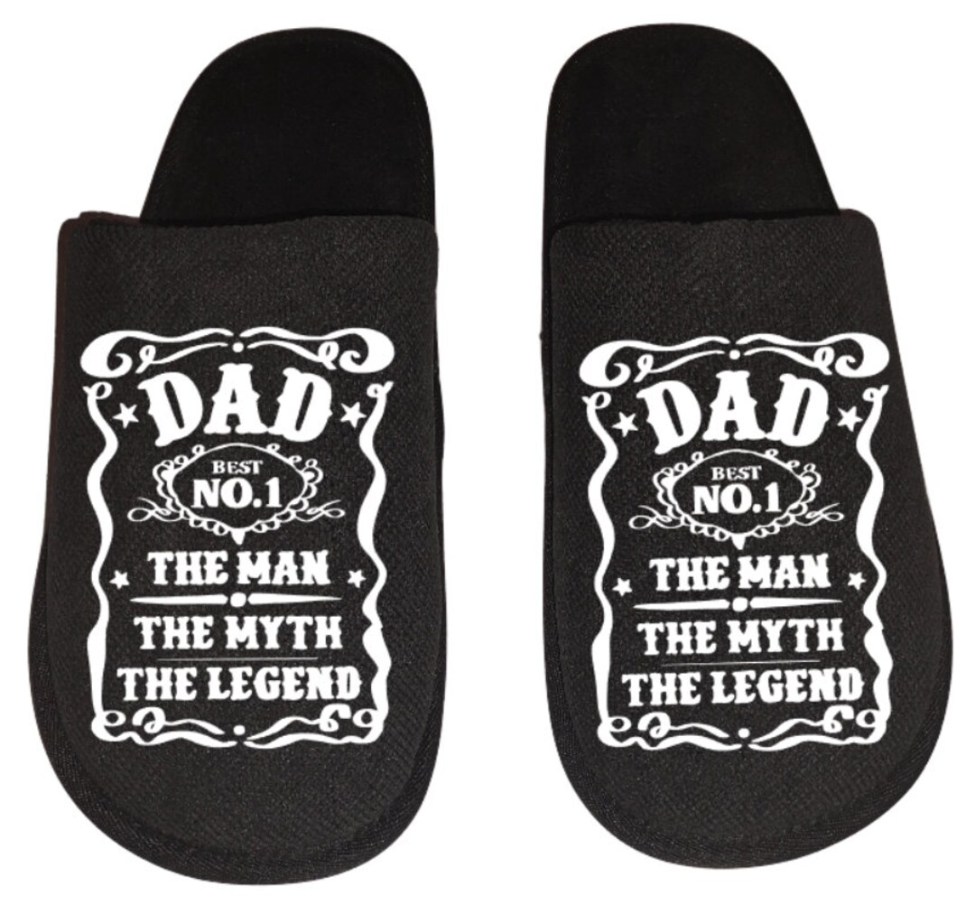 Dad the Man the Myth the Legend Men's Slippers / House Shoes Slides Dad ...