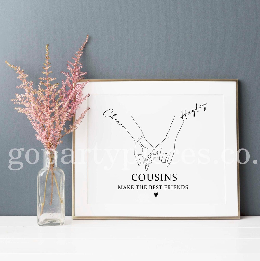 Line Drawing Cousin Print Personalised Cousin Print Cousin - Etsy