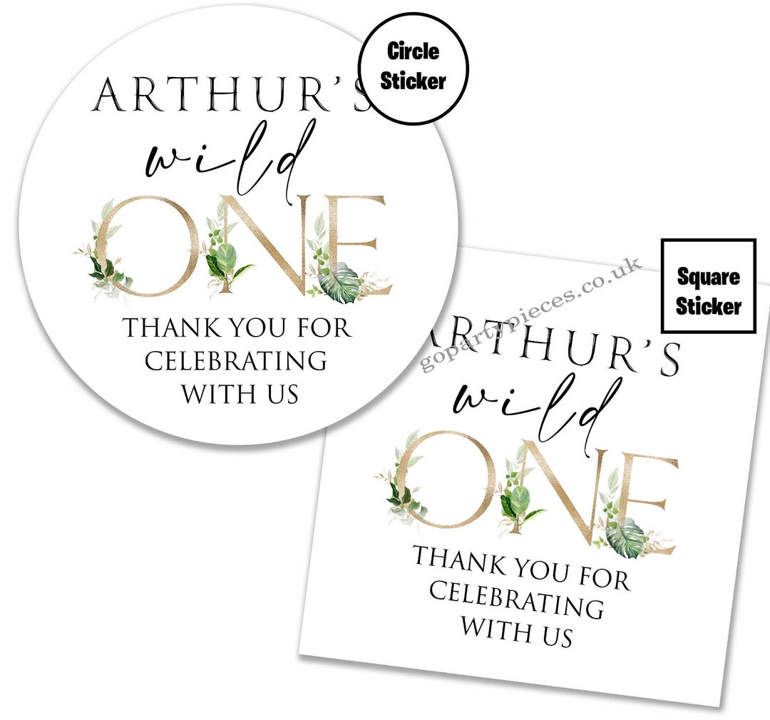 Personalised Wild One 1st Birthday Party Favour Tag Stickers, Sweet ...