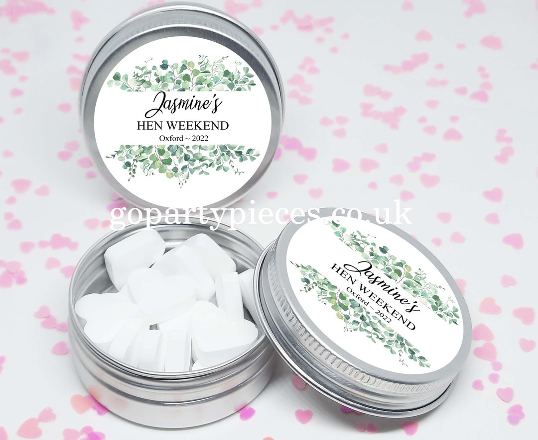 Personalized Hen Party Favor Tins, Hen Weekend Edible Sweets, Hen Do ...
